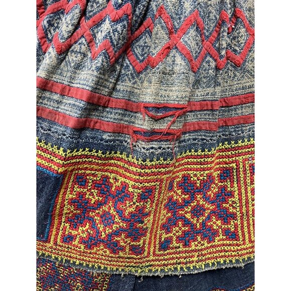 Dresses | Vintage Antique 3 Pc Laos Thai Hmong Miao Embroidered Pleated ...